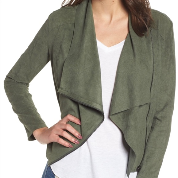 Blank NYC | Jackets & Coats | Blank Nyc Green Moto Coat Faux Suede Plus Size 3x Biker ...